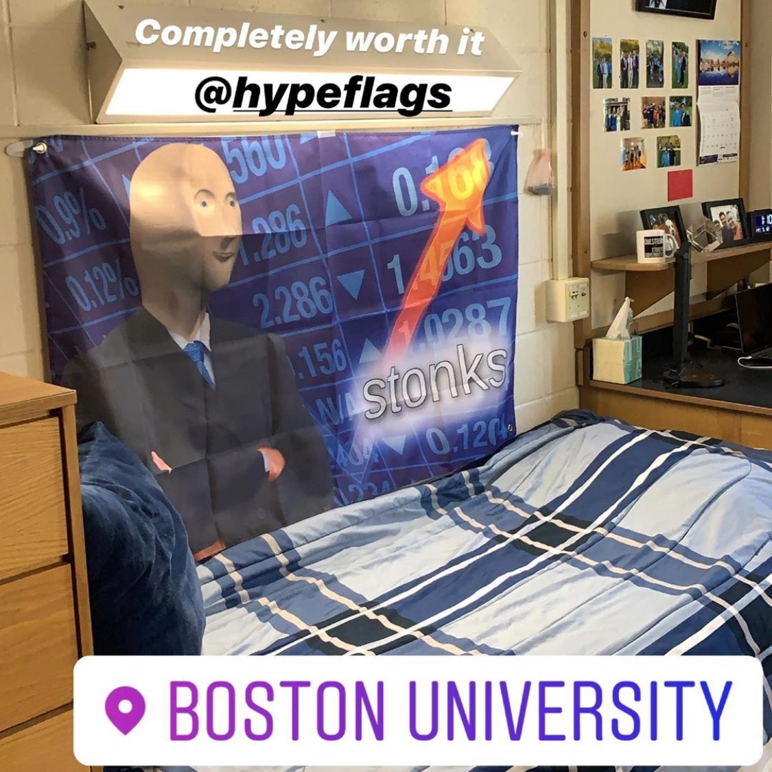 Hype Flags - Stonks Flag | Meme Flag Tapestry for Guys Room – HypeFlags