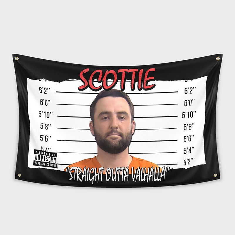 Hype Flags - Scottie Scheffler Mugshot Flag | Golf Tapestry – HypeFlags