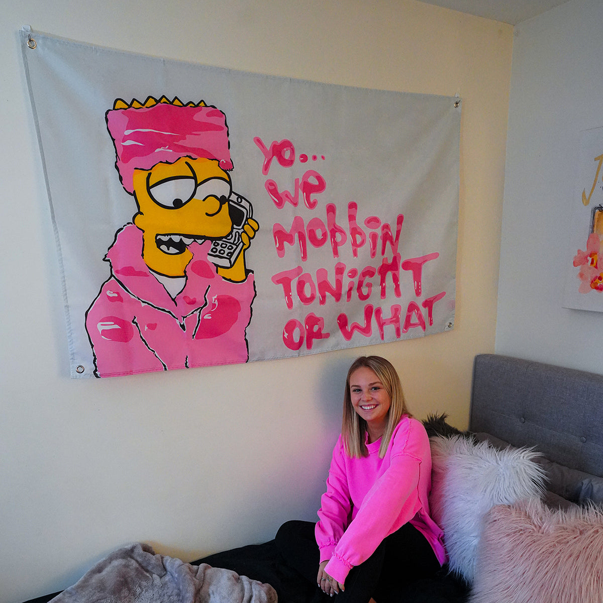 Hype Flags - We Mobbin Tonight Flag | Funny Dorm Room Tapestry – HypeFlags