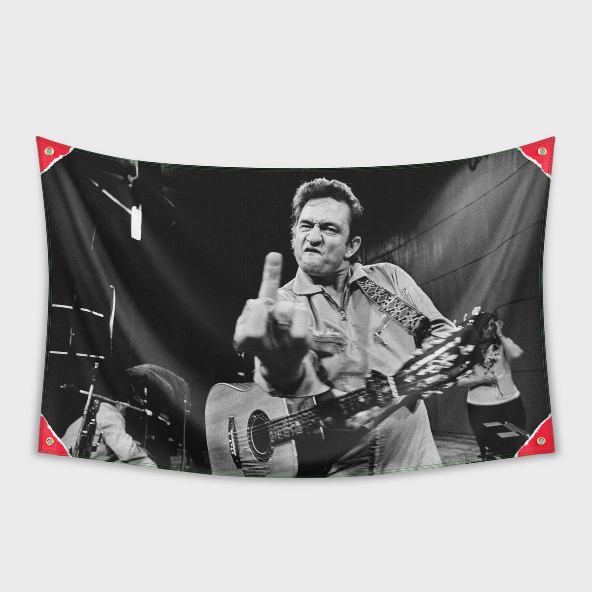 Hype Flags - CASH Flag | Iconic Johnny Cash Middle Finger Tapestry ...