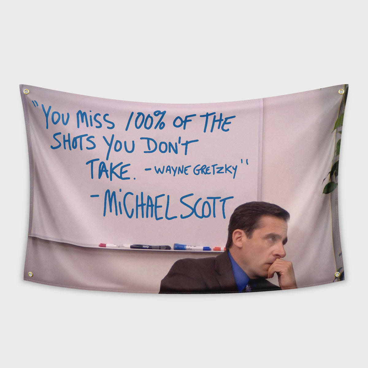 Hype Flags - You Miss 100% Of Shots Flag | Michael Scott Office – HypeFlags