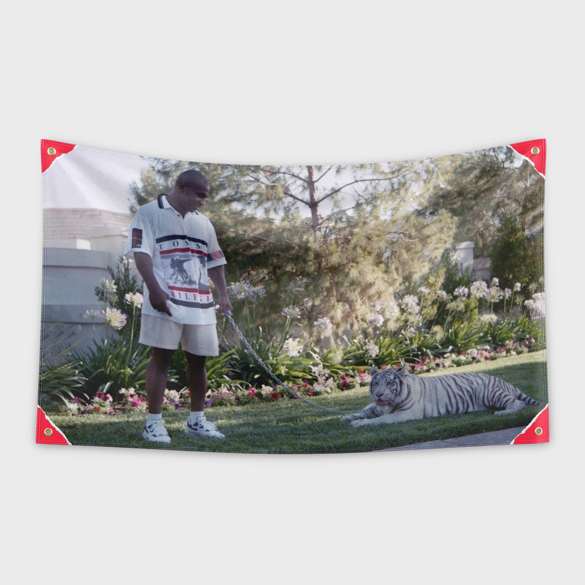 Hype Flags - Mike Exotic Flag | Mike Tyson White Tiger Tapestry – HypeFlags